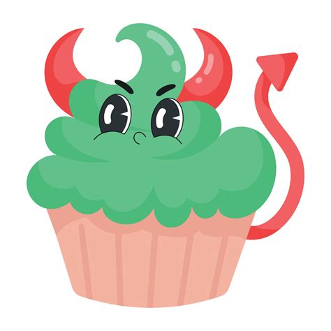Trendy Devil Cupcake 21395274 Vector Art At Vecteezy