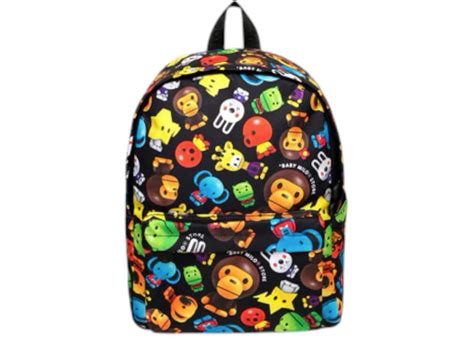 Bape Milo 3d All Print Pattern Medium Backpack Black Mens Ss25 Us