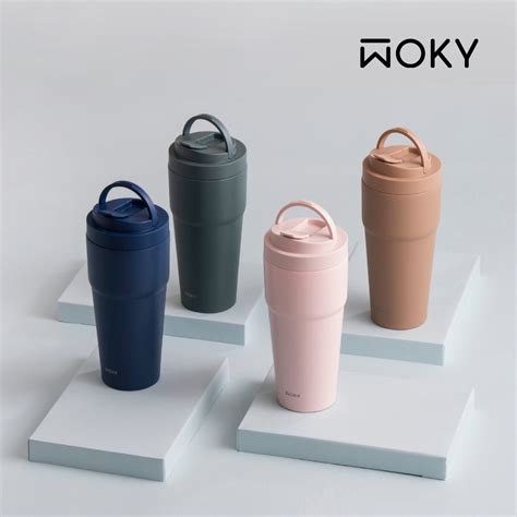 【woky 沃廚】渾圓杯 雙層陶瓷2入組 750ml 附矽膠粗吸管 全聯全電商