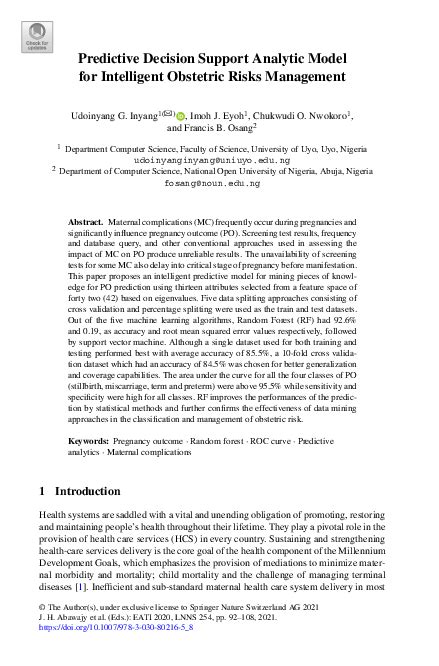 pdf predictive decision support analytic model for intelligent