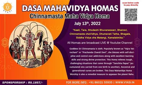 Chinnamasta Homam Dasha Mahavidya Homas