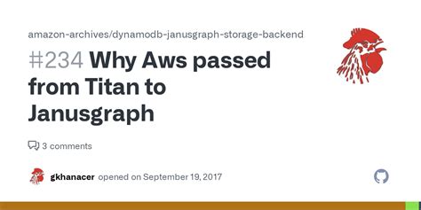 why aws passed from titan to janusgraph · issue 234 · amazon archives