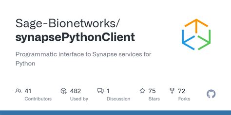 Github Sage Bionetworkssynapsepythonclient Programmatic Interface