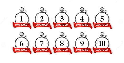 1 Days To Go Icon Set Countdown Of Days Remaining Offer Timer Sticker
