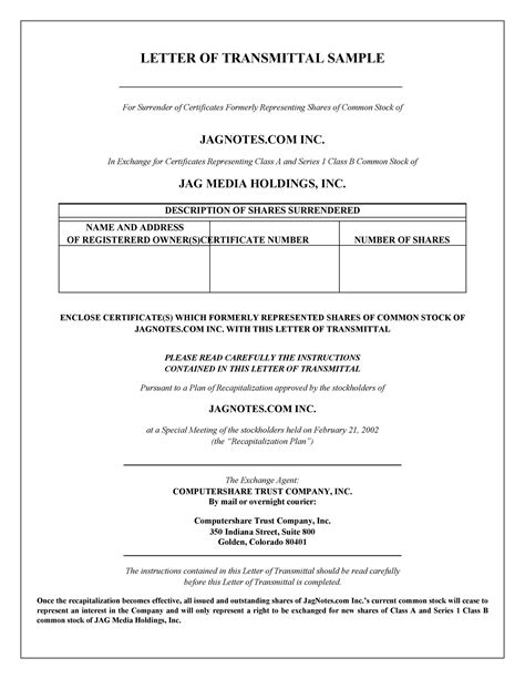 Letter Of Transmittal 40 Great Examples And Templates Templatelab