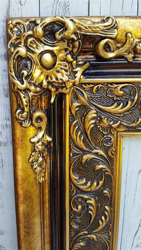 Baroque Style Frame Antique Gold Canvas Frame Photo Picture Etsy