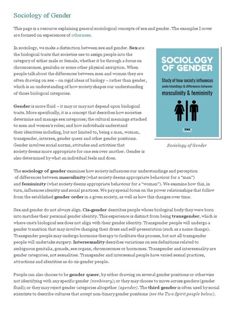 Sociology Of Gender The Other Sociologist Analysis Of Difference