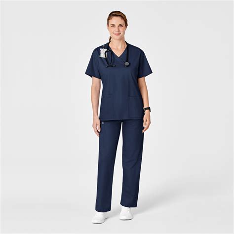 Wonderwork Womens Pull On Cargo Scrub Pant Navy Wink Scrubs