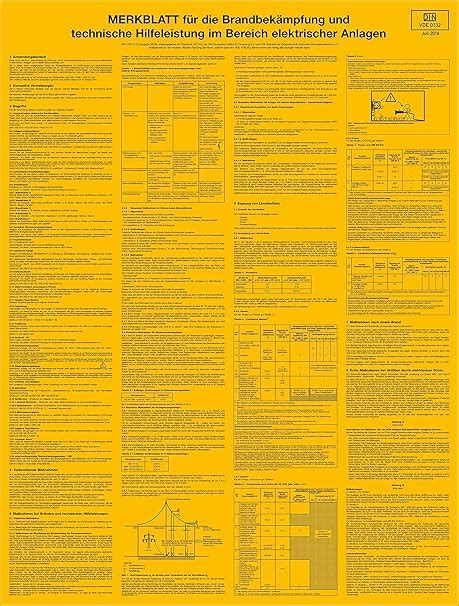 Aushang Merkblatt Brandbekämpfung Im Bereich Elektrischer Anlagen Pvc