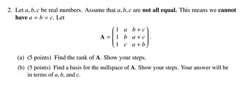 Solved 2 Let A B C Be Real Numbers Assume That A B C Are Chegg Com
