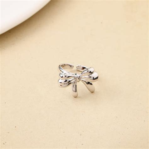 Ring Online Premium Dainty Silver Kawaii Ring Nestasia