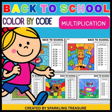 Back To School Math Worksheets Multiplication Color By Code Math