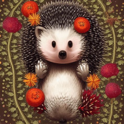 Netter Kawaii Igel Mit Blumen Und Glitzer · Creative Fabrica
