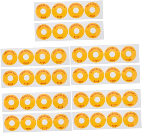 Emergency Stop Sticker Self Adhesive Warning Label Decal