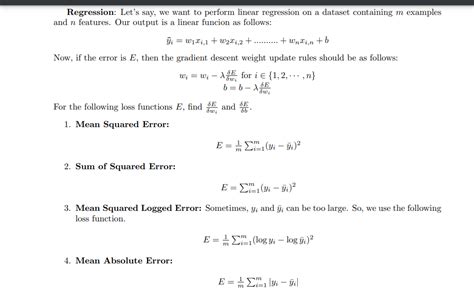 Solved Regression Lets Say We Want To Perform Linear