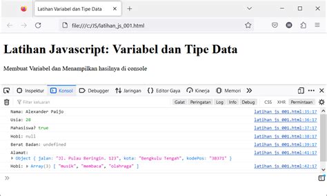 Tutorial Dasar Javascript Variabel Dan Tipe Data Solusilaincom