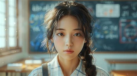 Korean Language Class Pretty Teacher Premium Ai Generated Image