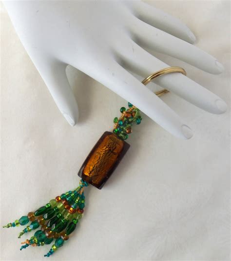 Brown And Green Beaded Keychain Juicybeads Jewelry
