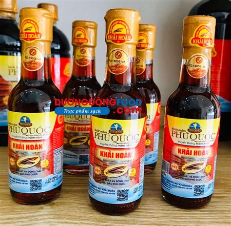 Nước Mắm Khải Hoàn 43 đạm Hộp 6 Chai 90ml Đặc Sản Phú Quốc