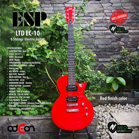 Jual Esp Ltd Ec 10 Ec10 Red Finish 6 Strings Electric Guitar Shopee Indonesia