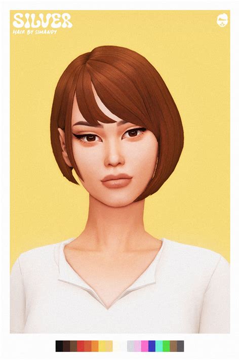 Silver Hair By Simandy Ts4 Cc Sims Hair Sims 4 Sims