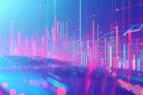Abstract Data Visualization Neon Glowing Lines Vibrant Colors Digital Technology Futuristic