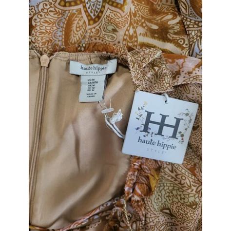 Haute Hippie Dresses Haute Hippie 6s 70s Paisley Lace Up Neck