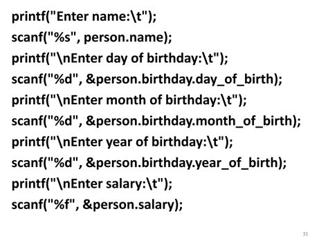 Structure In C PPTX Programming Languages Computing