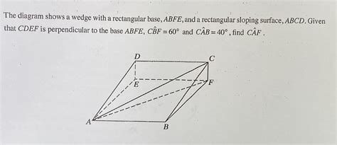 Solved The Diagram Shows A Wedge With A Rectangular Base
