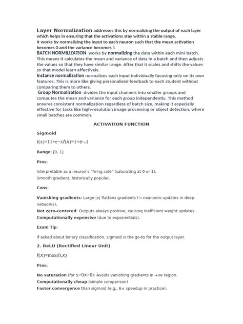 Layer Normalization N Activation Function Pdf Artificial