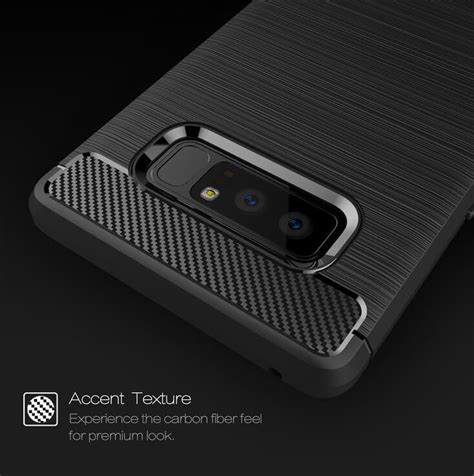 Sdtek Case For Samsung Galaxy Note Note Carbon Fibre Silicone Cover Shockproof Black