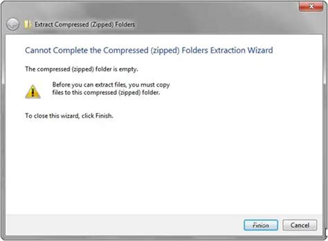 Cannot Complete The Compressed Zipped Folders Extraction Wizard