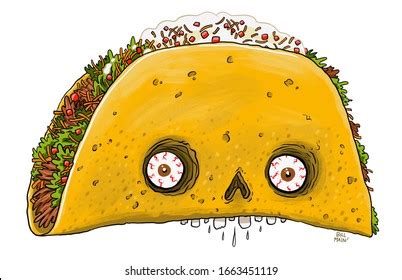 Mexican Cuisineinspired Death Taco Skull Stock Illustration 1663451119