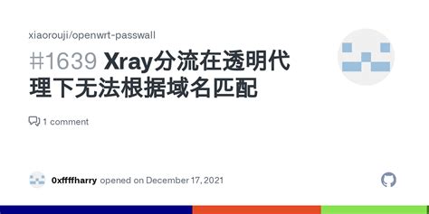 Xray分流在透明代理下无法根据域名匹配 Issue xiaorouji openwrt passwall GitHub