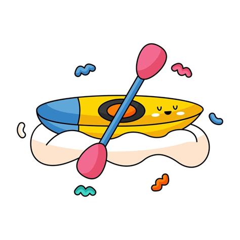 Premium Vector Cute Travel Sticker Kayak