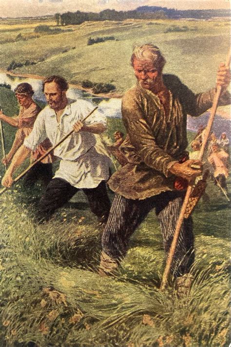 50₽ 🌷 ЛЕВИН НА КОСЬБЕ. А. Самохвалов. 1953г. Тираж 50т. | Знаменитые ...