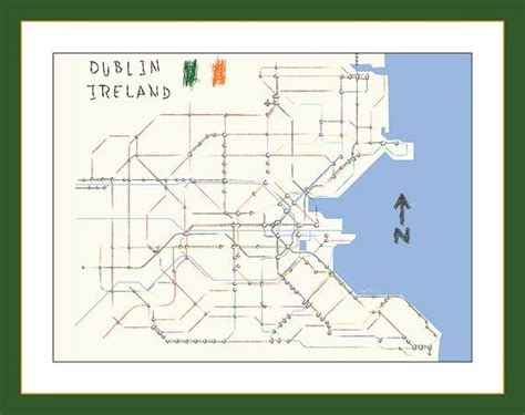 Dublin Transit Map Great For Fans Of Ireland Please Request This Print Not Available Online
