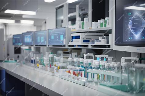 Premium Ai Image Genomic Sequencing Laboratory Futuristic Science Lab