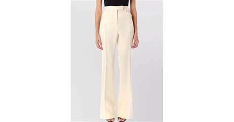 Tom Ford Tuxedo Silk Blend Wide Leg Pants In Natural Lyst