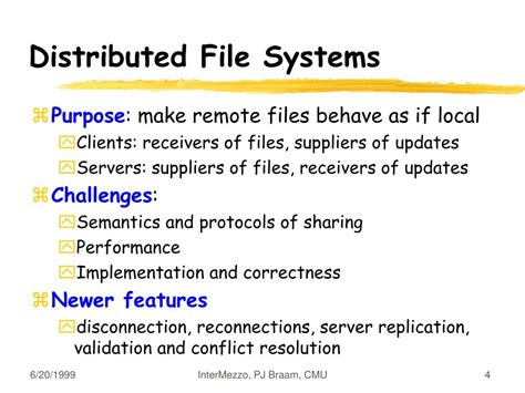 PPT A New Distributed File System Peter J Braam Braam Cs Cmu PowerPoint Presentation ID