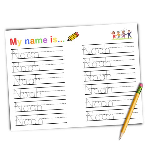 Noah Personalized Name Tracing Worksheets Worksheets Library