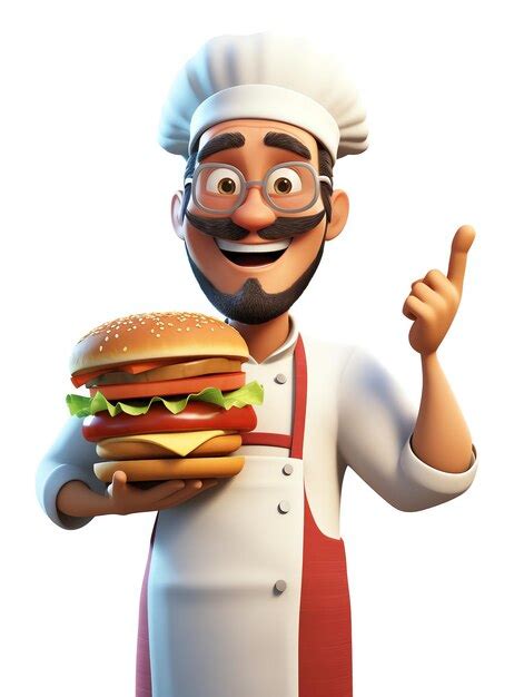 Premium Ai Image 3d Pixar Character Potraits Cheff