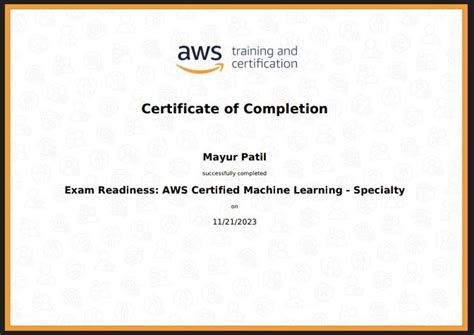 Awsmachinelearning Certificationachievement Mayur Patil