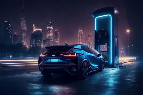 Premium Ai Image Ev Charging Station For Electric Car In Concept