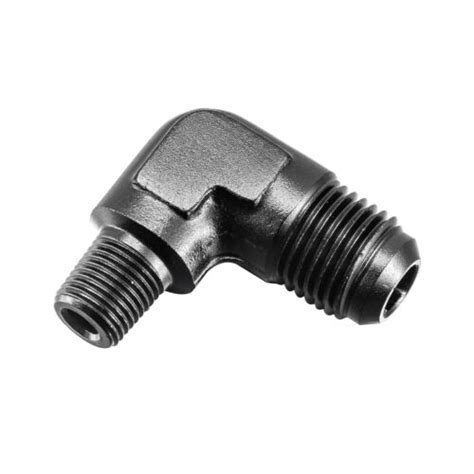 1pc Aluminum Anodized Black 6an An6 To 1 8 Npt Male 90 Degree Fitting Adapter Ebay