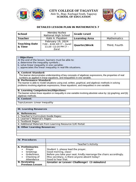 Dlp Day 7 Linear Inequalities Pdf