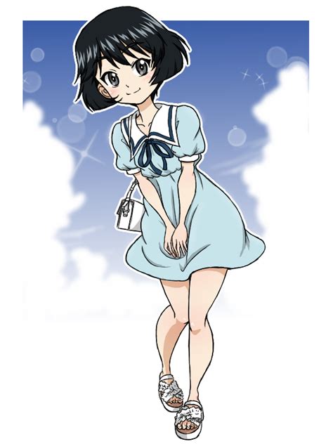 Safebooru 1girl Black Hair Blue Dress Blue Eyes Blush Breasts