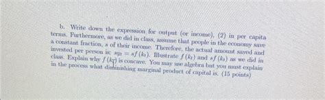 Solved Problem 2 Consider The Basic Solow Model That We