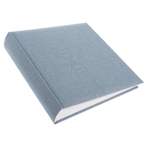 Large Blue Linen Traditional Bookbound Photo Album With Opaque Glassine