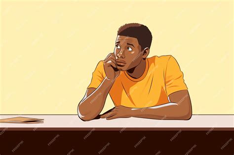 Premium Vector Adult Man Thinking At Table
